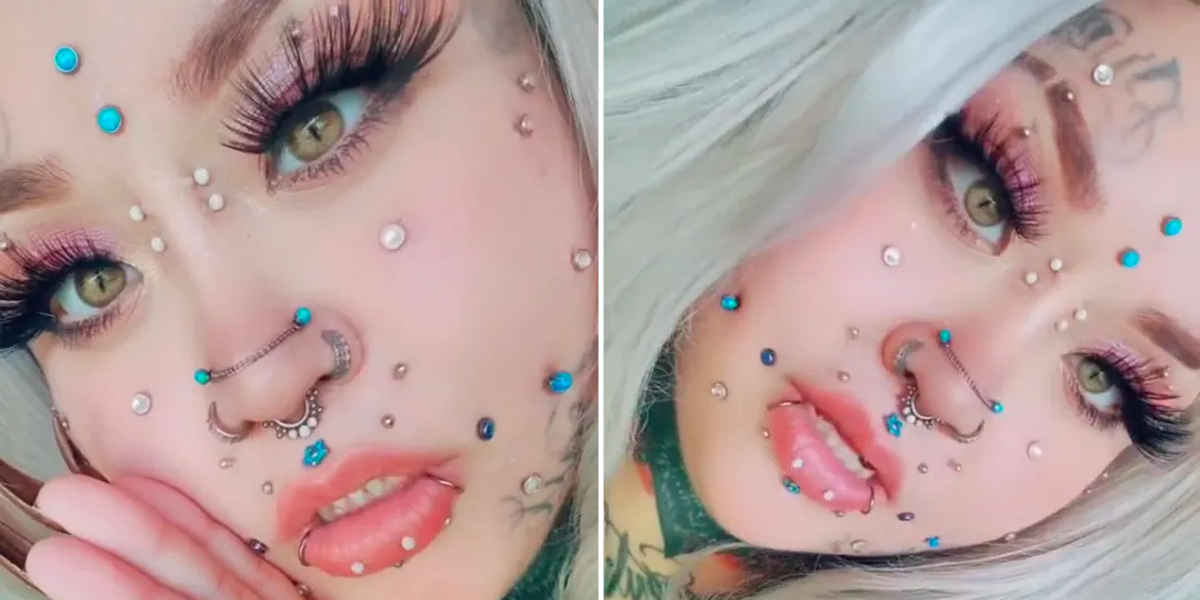 Hun har piercinger i hele ansigtet: Folk er i chok over, hvordan hun så ...